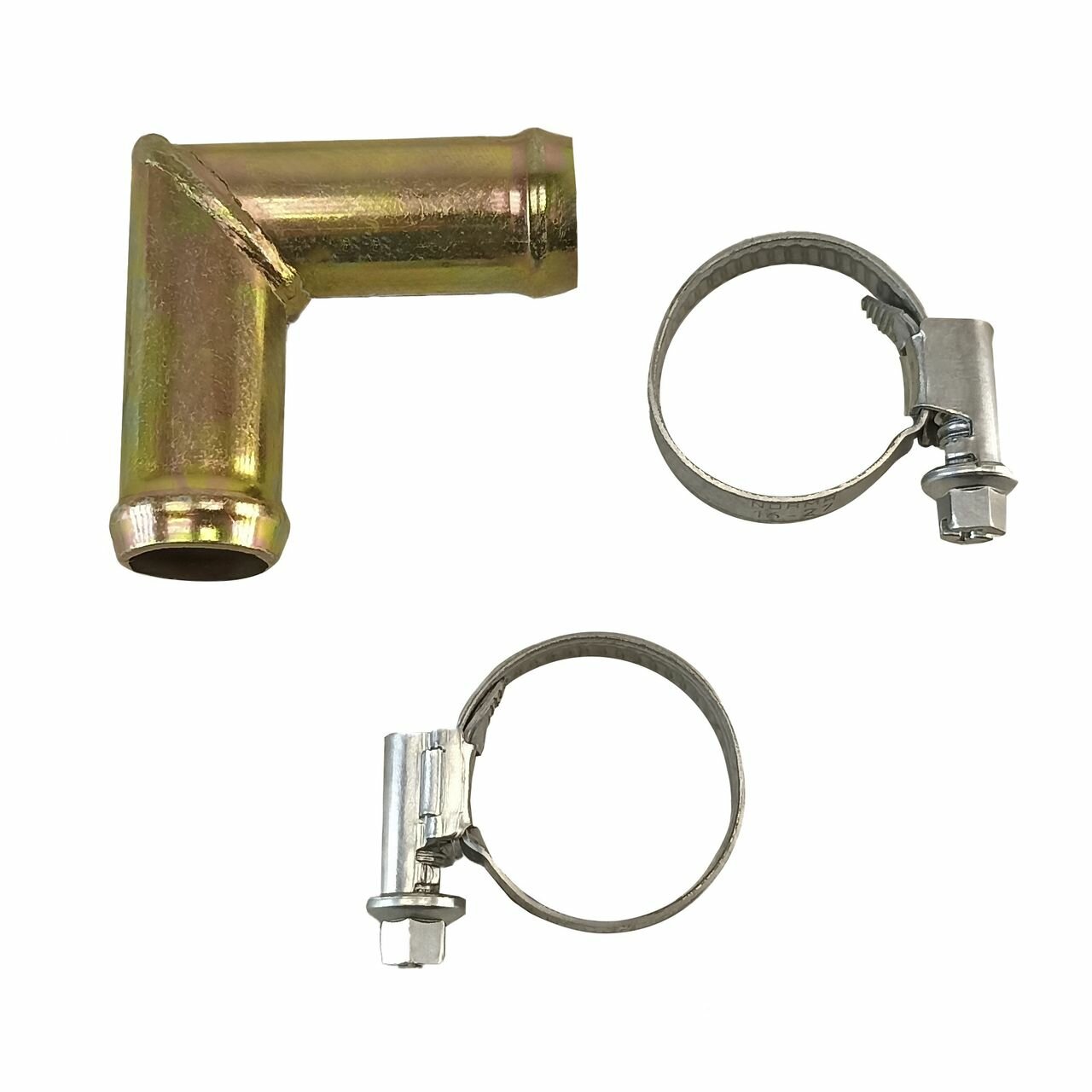 Переходник системы отопителя а/м УАЗ 18-18 с хомутами (угол 90 гр.)