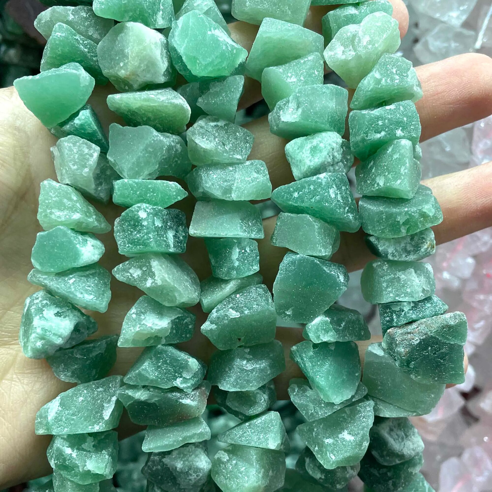 Бусины флюорит зеленый, Green Aventurine, 7,5 дюйма