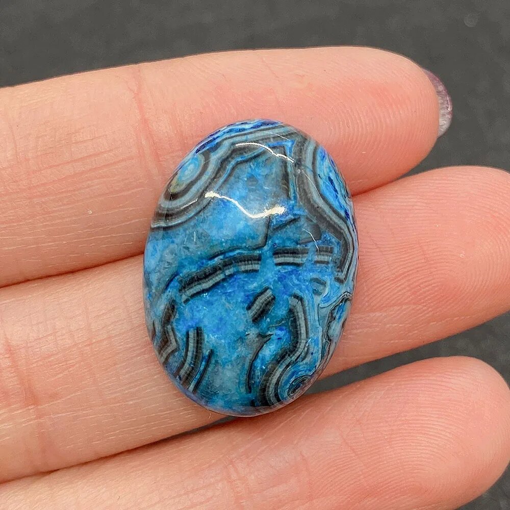 Бусина из голубого Хромита (Crazy Agate)