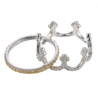 Кольцо наборное, дорожка, серебро, 925 проба, родирование, циркон