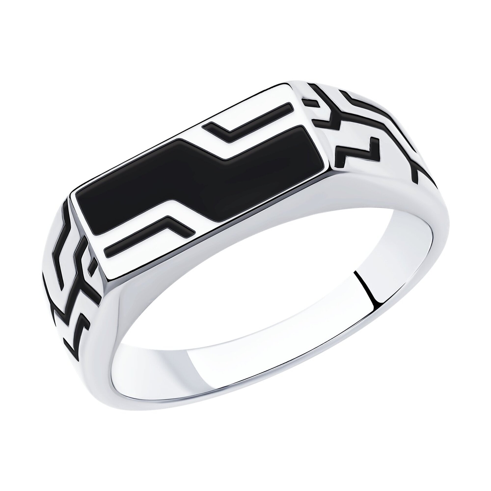 Печатка, серебро, 925 проба, родирование, эмаль