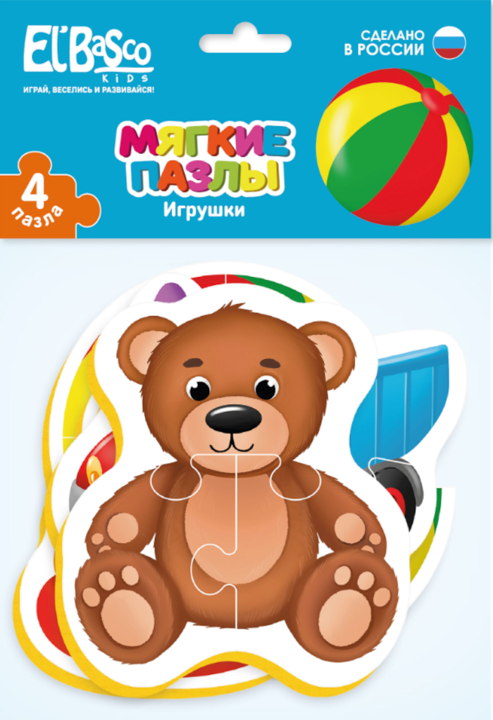 *Puz-мягк.(ElBasco) _4пазла Игрушки [14эл.] (ET02-006)
