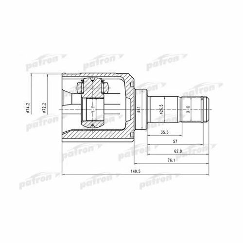 Ремкомплект шруса внутренний для автомобиля, PATRON PCV1528 (1 шт.)