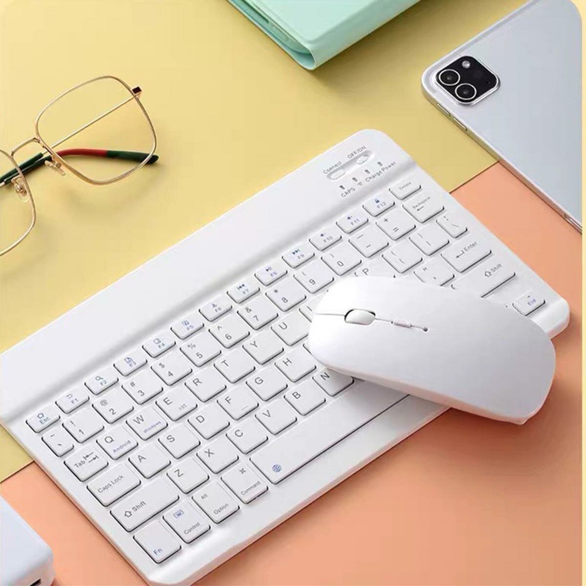 Ультратонкая беспроводная Bluetooth-клавиатура для iPad, Android, планшетного ПК, смартфона, внешняя зарядка 7/10 дюймов