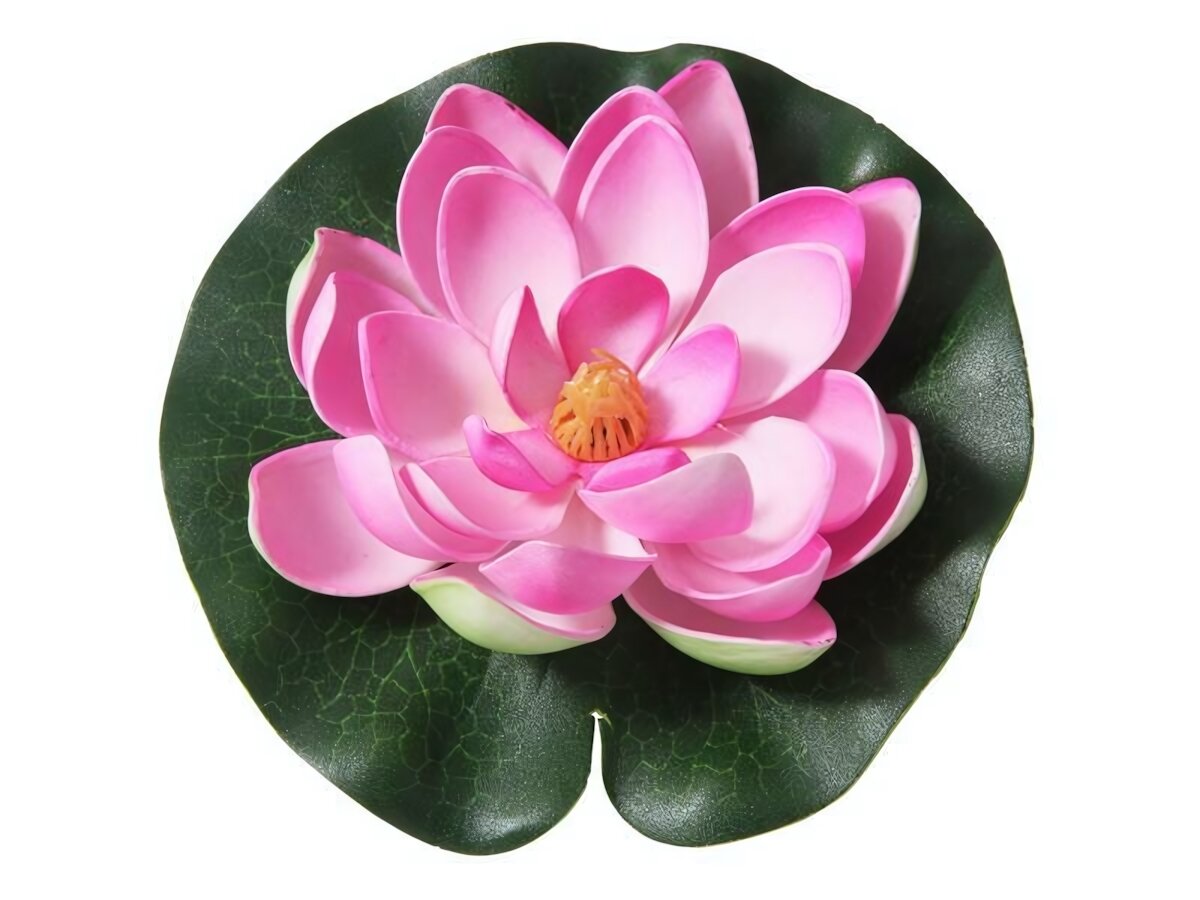 Фигурка прудовая "Кувшинка" 12,5см, розовая, из ПВХ, для сада