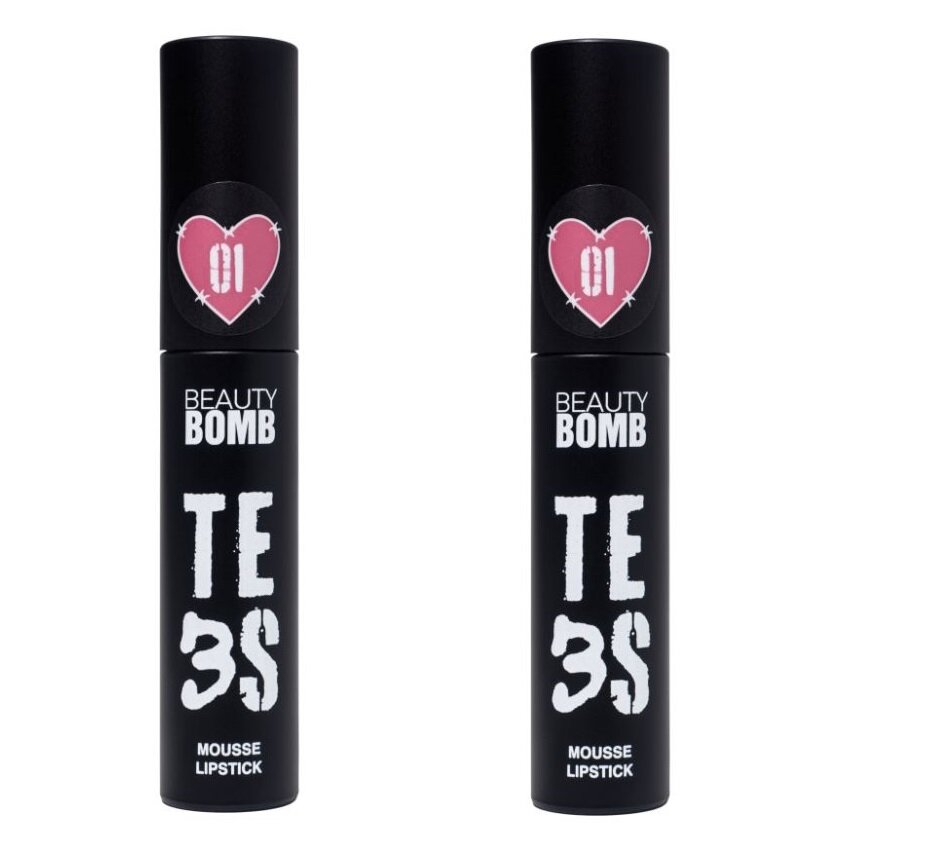 Помада Beauty Bomb для губ муссовая Beauty Bomb Te3s, тон 01 Business Casual пудровая роза, 3 г - 2 штуки