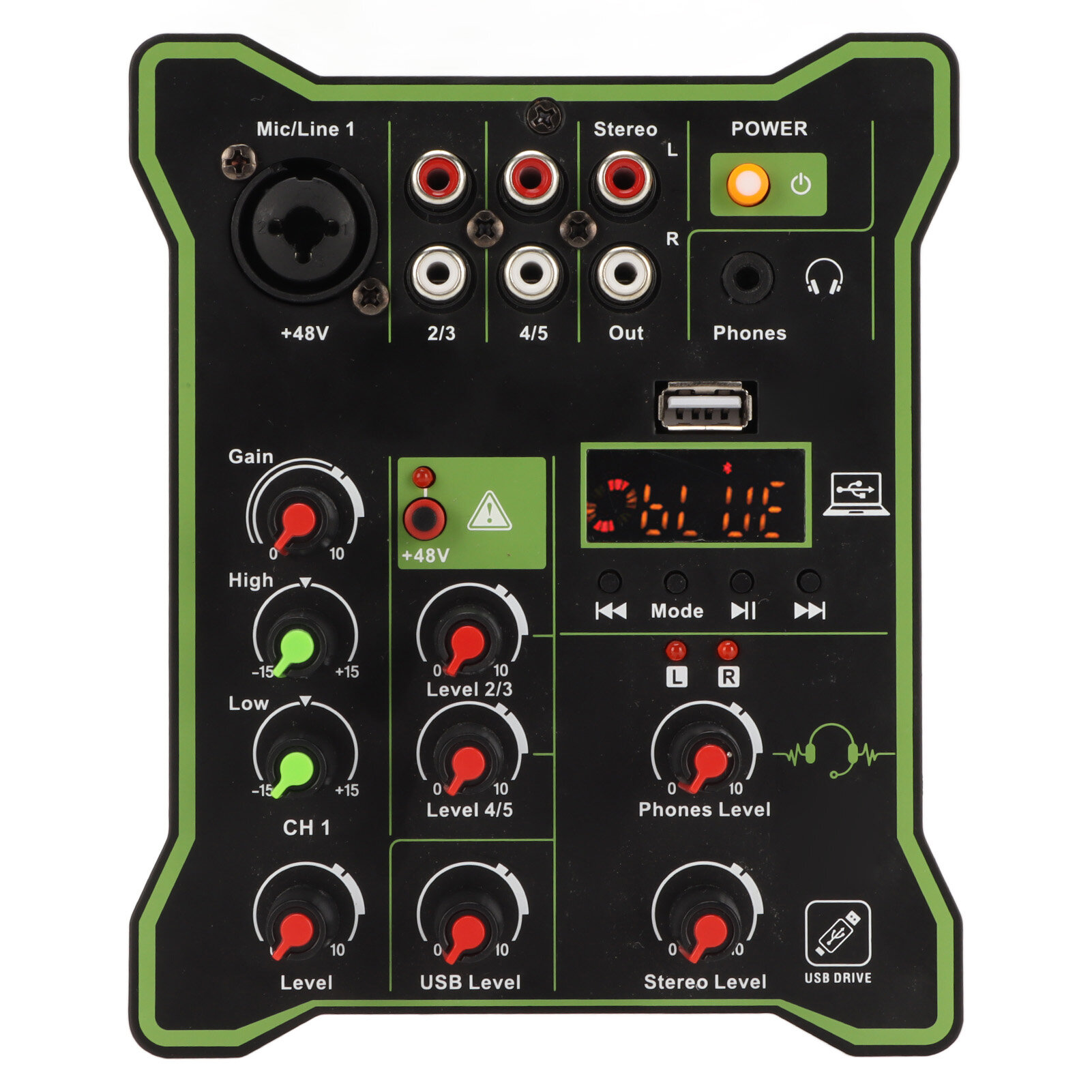 5-канальный DJ-микшер, Bluetooth, USB MP3, стерео, звуковая карта, для записи, вечеринок, KTV, сцены