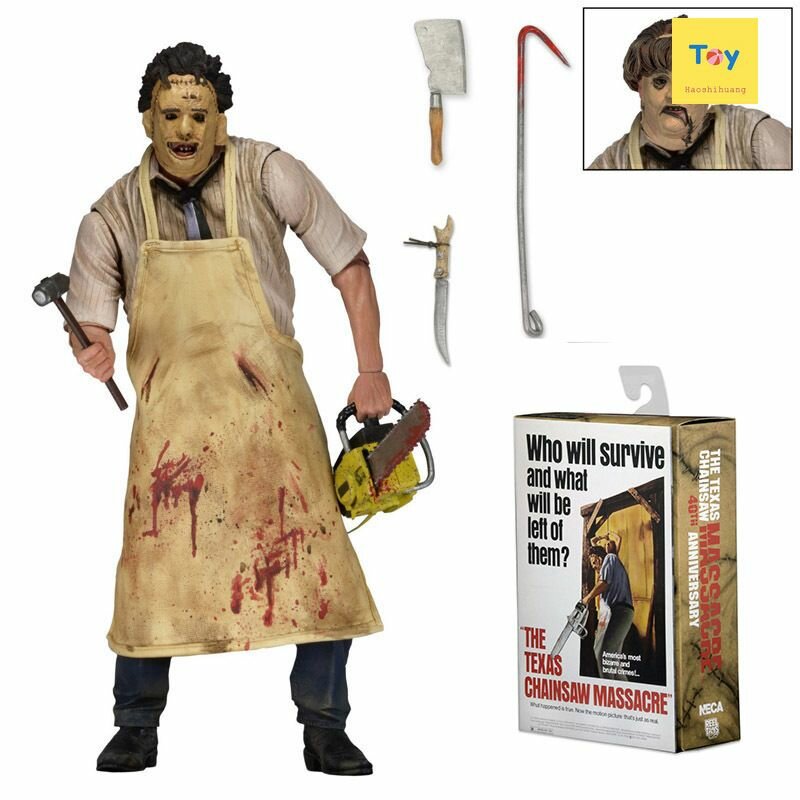 NECA Texas Chainsaw Massacre Leatherface Leatherface 40th Anniversary Edition Модель ручной куклы 20cm