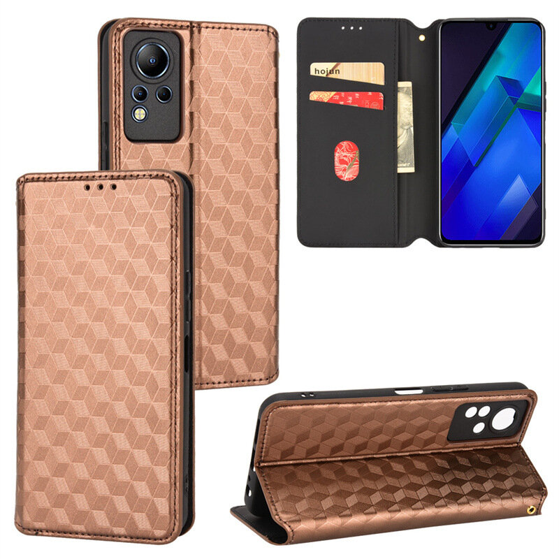 Чехол-книжка MyPads «Elegante pattern Rombo» для Infinix Note 11/12 G88 / Инфиникс Ноут 11/12 G88 из качественной импортной эко-кожи с 3d узором, с.