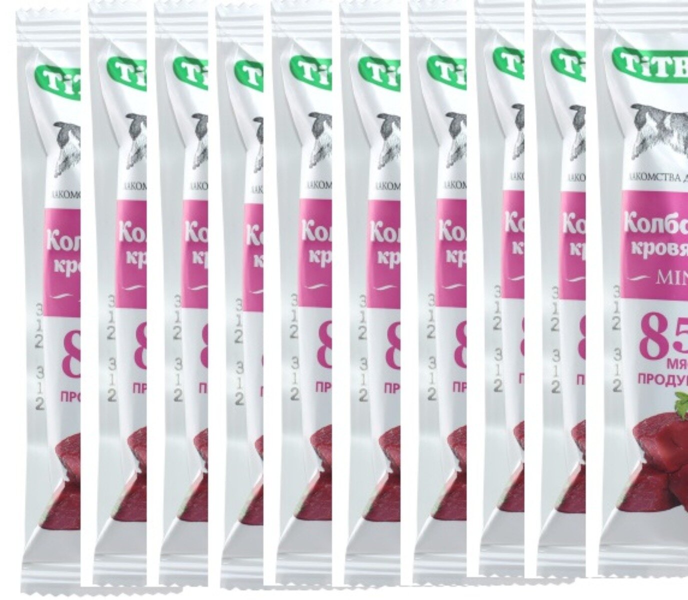 TiTBiT Лакомство для собак Колбаска кровяная мини 20г (10шт)