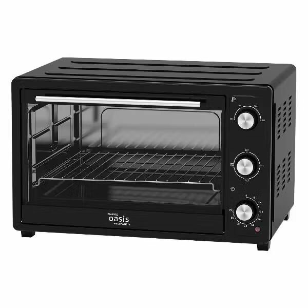 Мини-печь "Oasis" М-S30B, черная, механическое управление, таймер, 3 режима работы