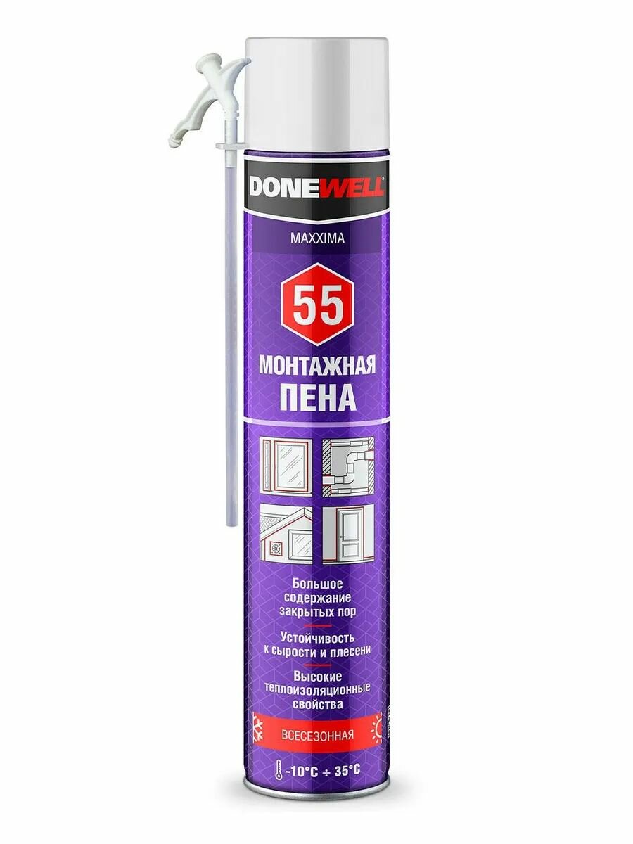 Пена монтажная "DONEWELL MAXXIMA 55" 1000 МЛ всесезонная