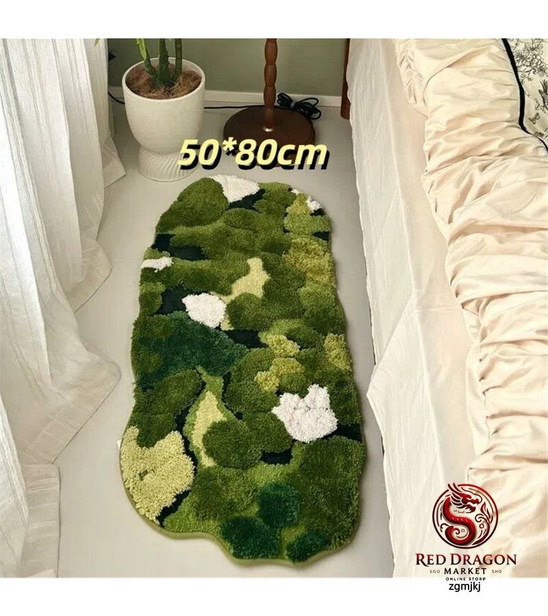 Ковер с флокированным лесным мхом / Мягкий и удобный коврик у кровати в спальне / Коврик для журнального столика 50*80см