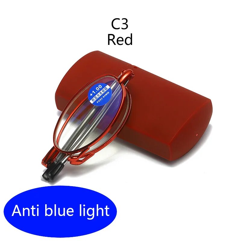 Складные очки для чтения +3.5, Красный C3, Anti blue light