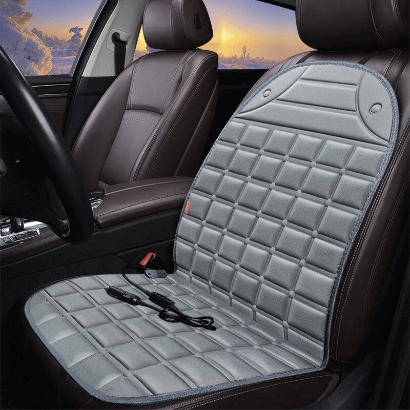 Подогрев сидений, подогрев сидений, 12 В, зимняя Бытовая Подушка, подогрев сидений GREY SINGLE SEAT