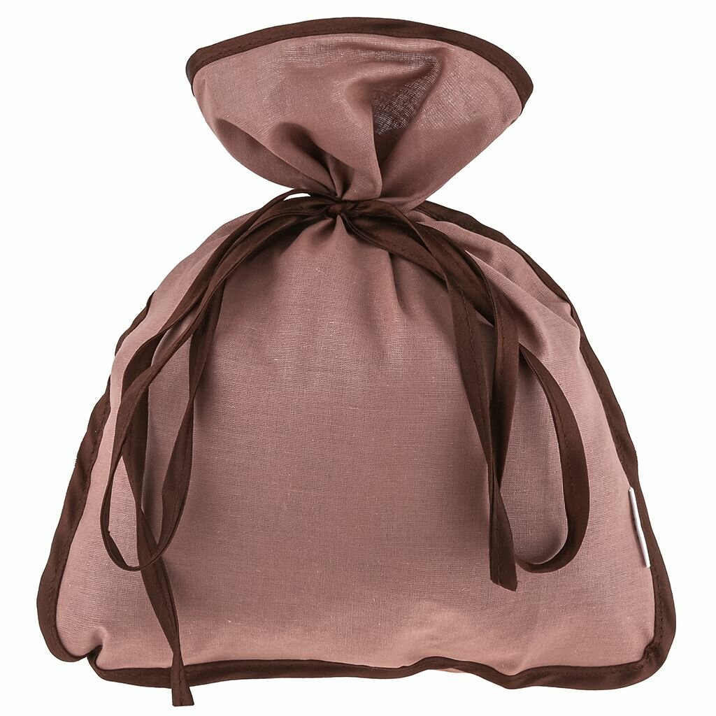 Эко-мешочек Домашняя Мода Какао , из хлопка, с завязками, 25х30 см (М1-2/3-о)