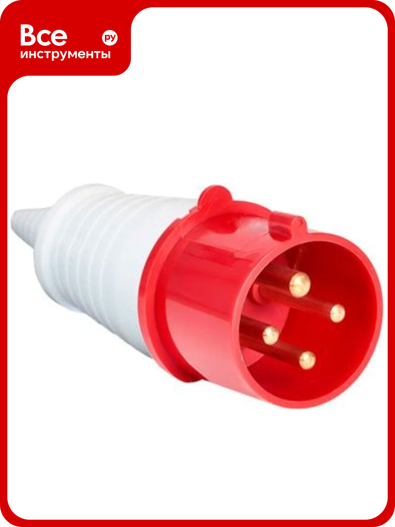 Вилка силовая ЕТР 3Р+РЕ 16А 380В IP44 67514, 16 А, мощное