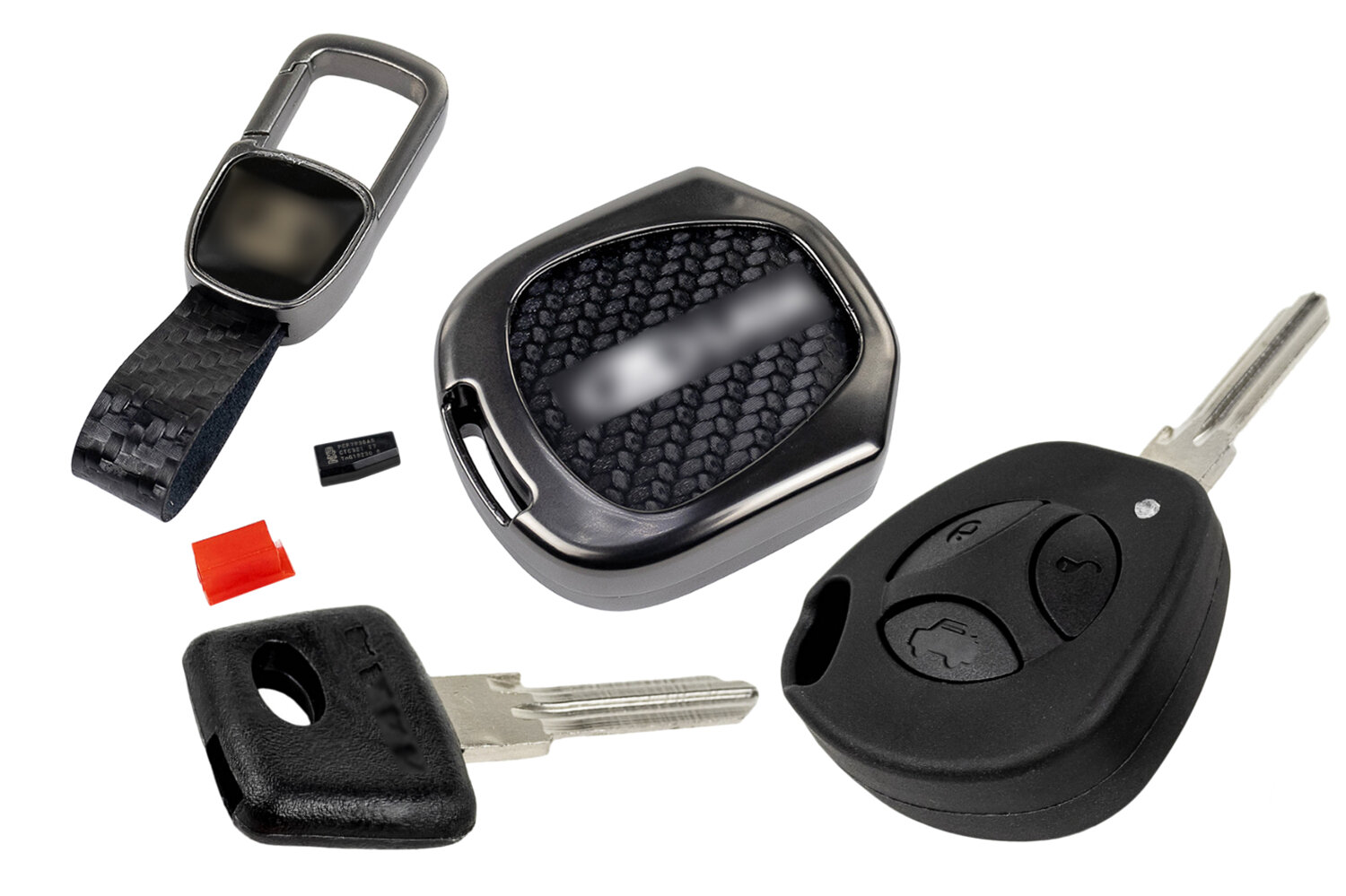 Ключ замка ажигания Норма, обучающий ключ с чипом и алюминиевый чехол (текстура черного карбона) для Лада Приора, Калина, Калина 2, Гранта, Гранта FL до 2019 г. в. и с 2023 г. в, Датсун