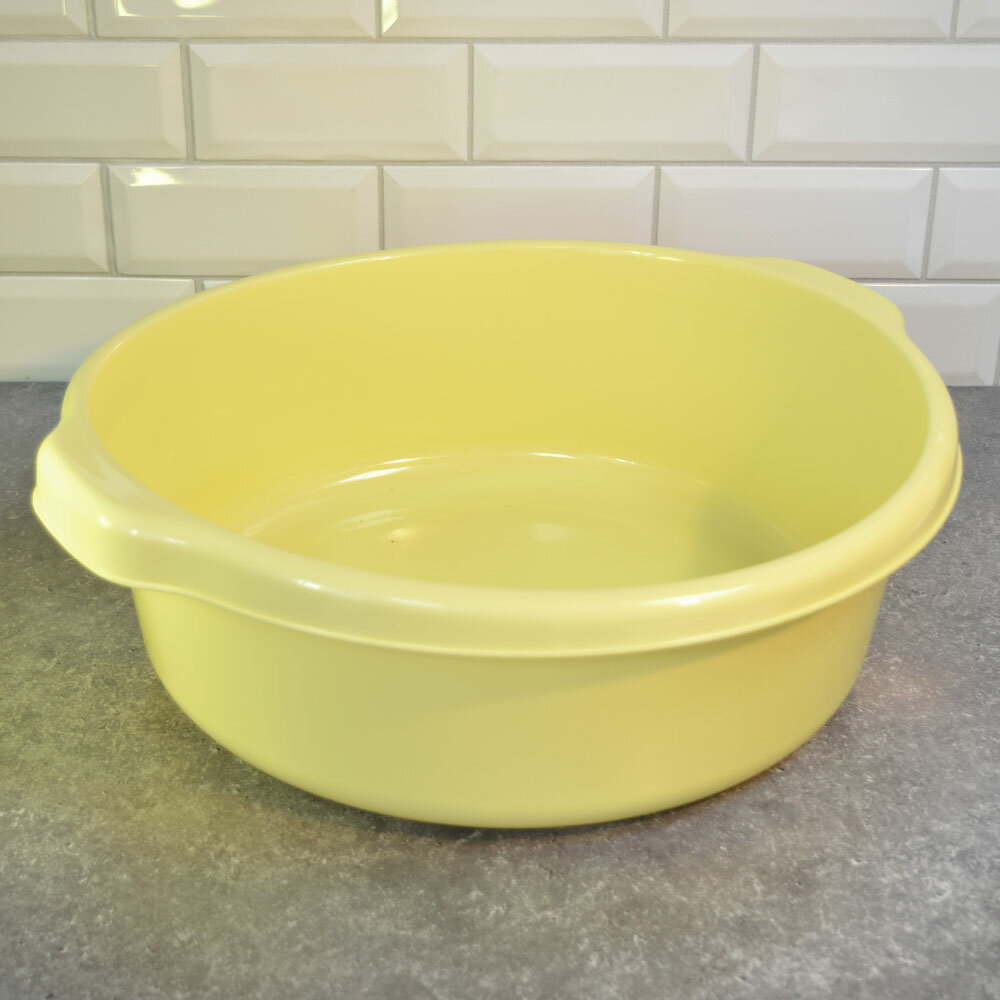 Таз банный 16 л, пластиковый, светло-желтый, с ручками, для дома и бани