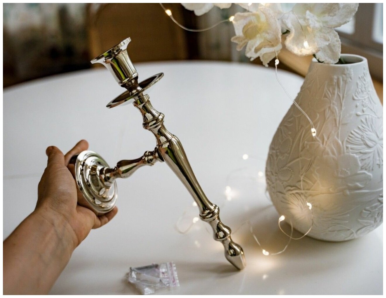 Настенный канделябр жерар, серебряный, 32 см, Boltze 1468800