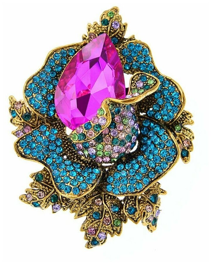 Брошь, хрусталь, стразы