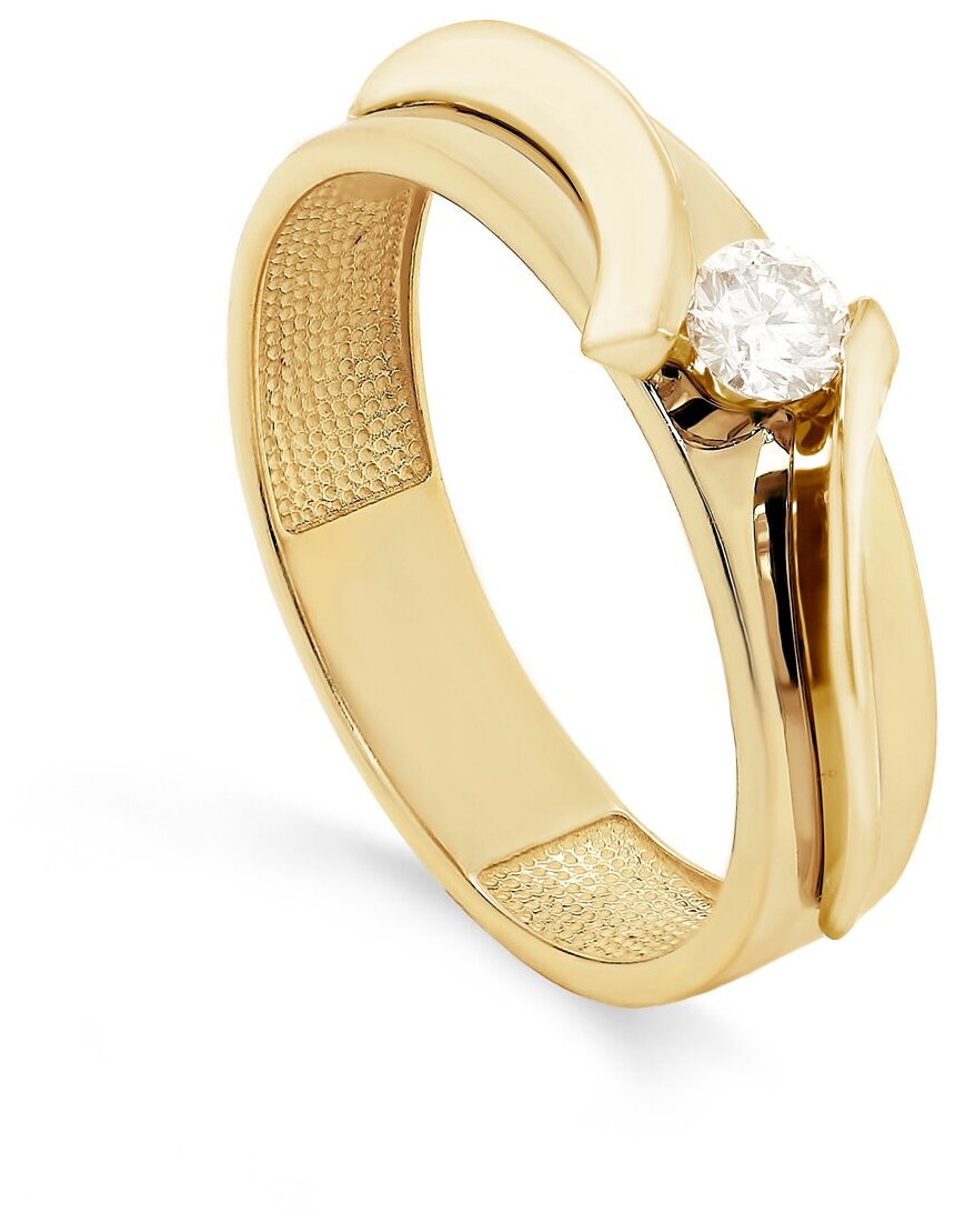 Кольцо, желтое золото, 585 проба, бриллиант