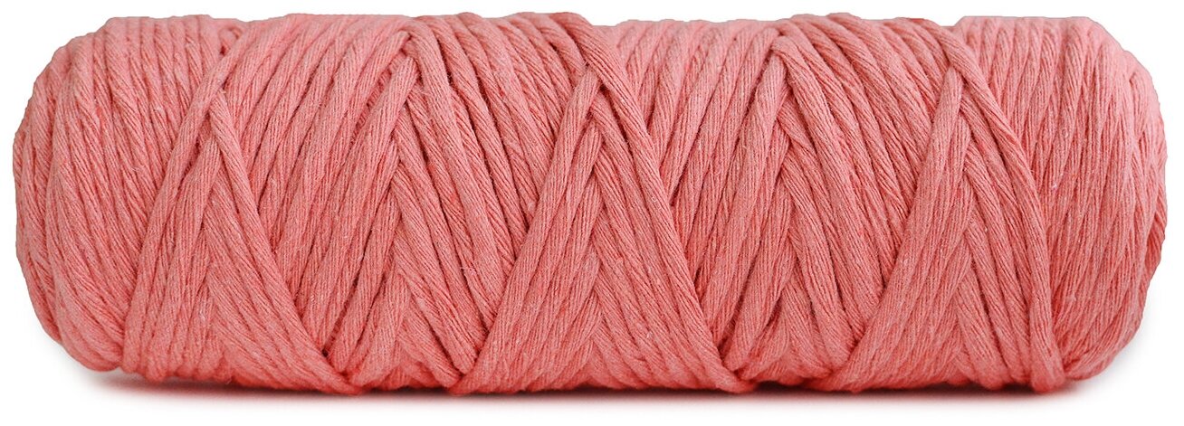 Шпагат для рукоделия (вязания, макраме), 100% хлопок, 4 мм, 100 м, персиковый