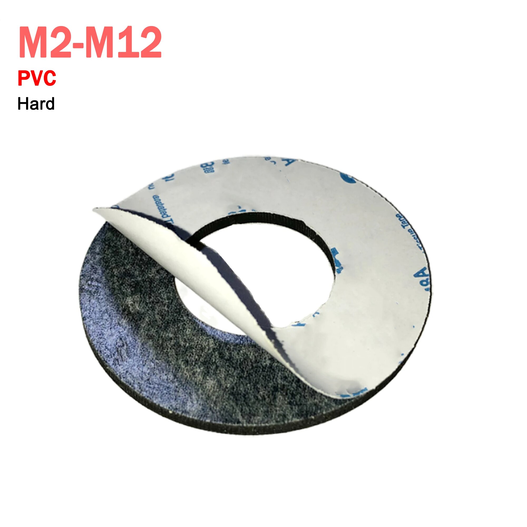 KEETOGETHER Односторонняя клейкая шайба из ПВХ чёрная M2~M12 3x10x0.5(200Pcs)