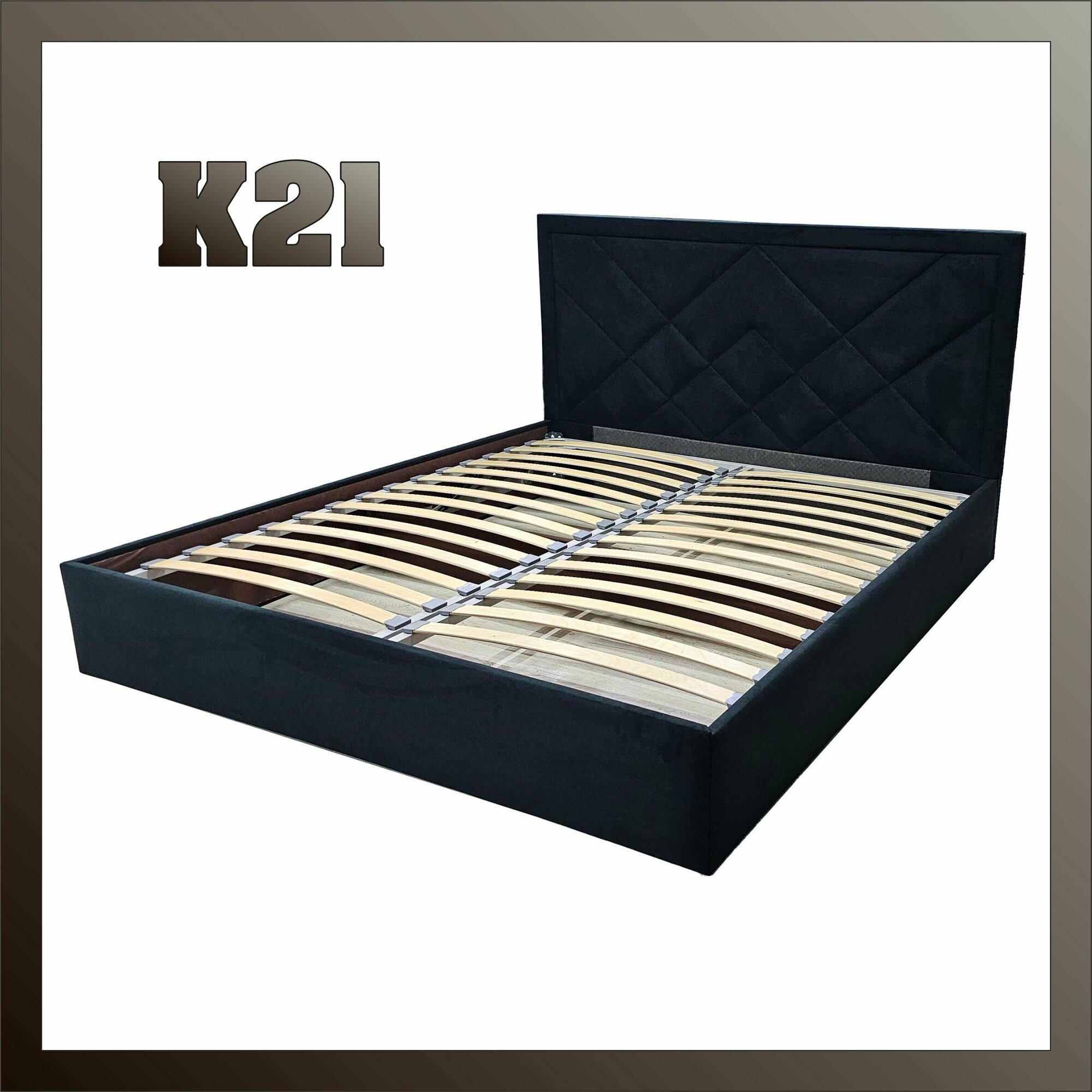 Кровать K21 со спальным местом 90х190 см, кровать односпальное с подъемным механизмом, графитовый Fortis