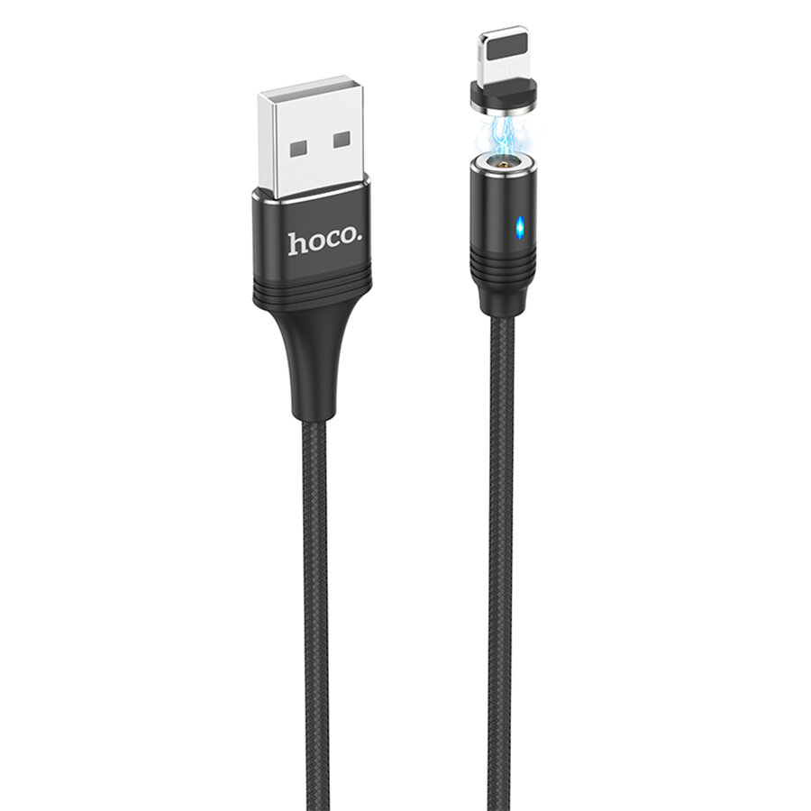 Кабель USB HOCO U76 Fresh magnetic USB - Lightning магнитный, 2А, 1.2 м, черный