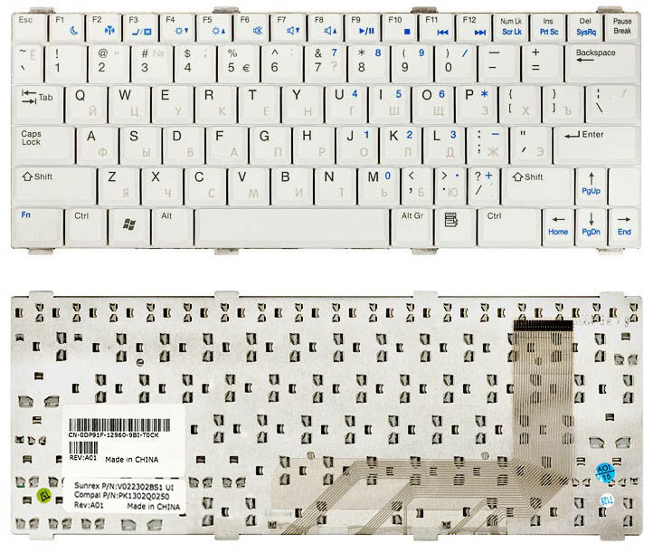 Клавиатура для Dell PK1302Q0100 белая