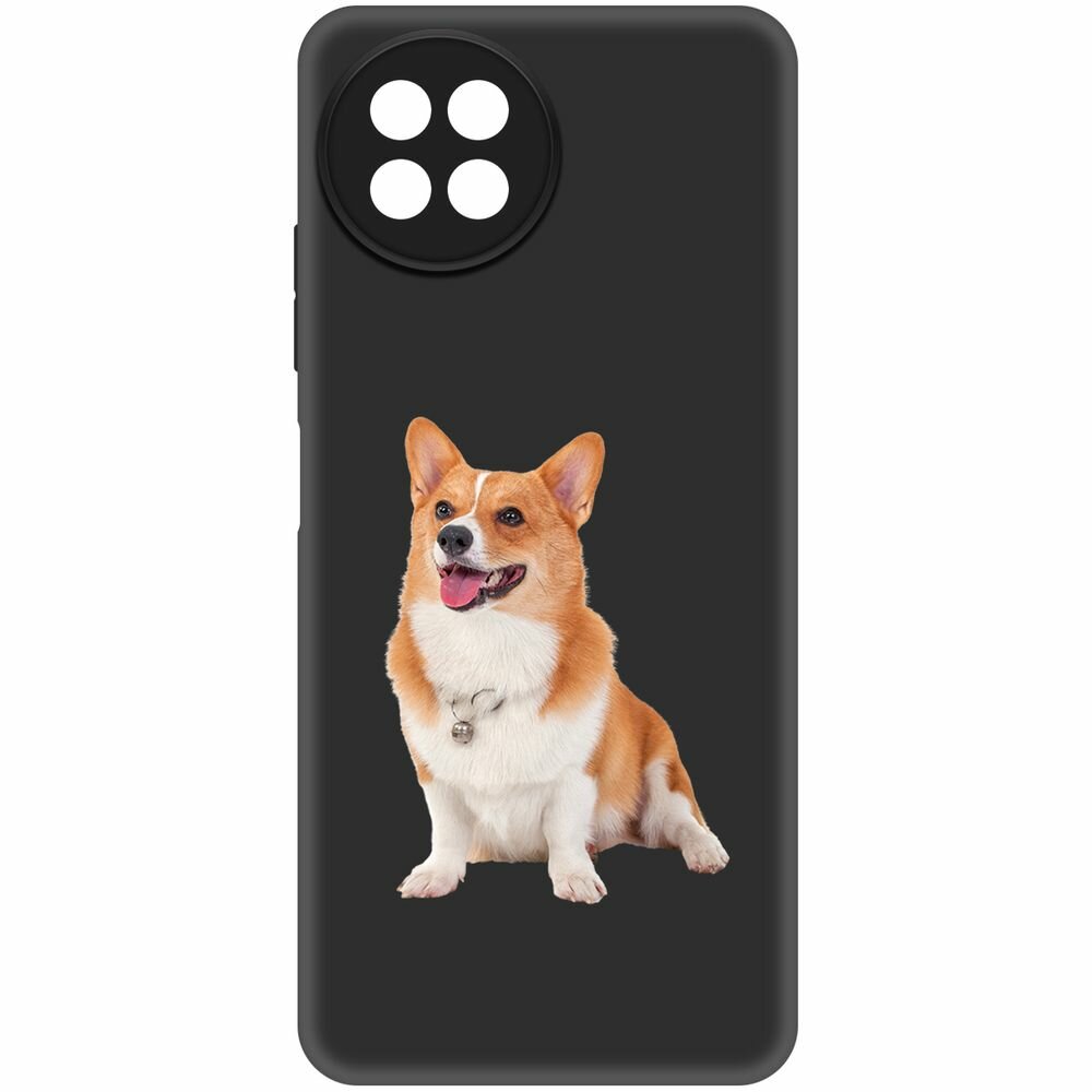 Чехол-накладка Krutoff Soft Case Корги для ITEL S23 черный, с рисунком, силикон