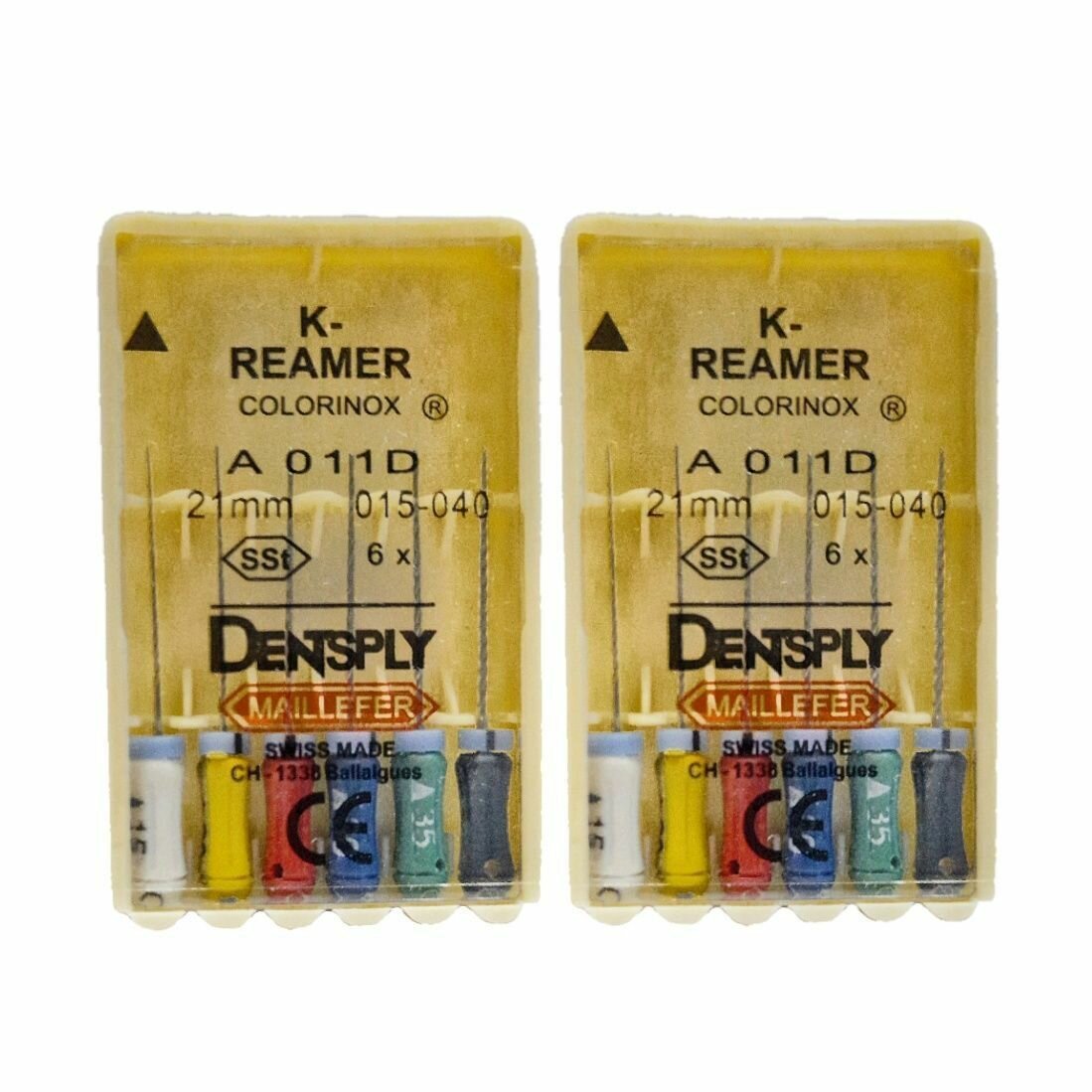 К-Ример Колоринокс/K-Reamer Colorinox, Dentsply Maillefer,№15-40 21мм 6шт-(Набор 2 уп) каналорасширитель ручной. NeoHealth