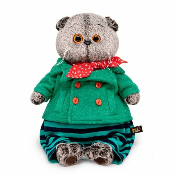 Мягкая игрушка Буди Баса Budi Basa Кот Басик в круизном костюме, 19 см, Ks19-218 светло-серый