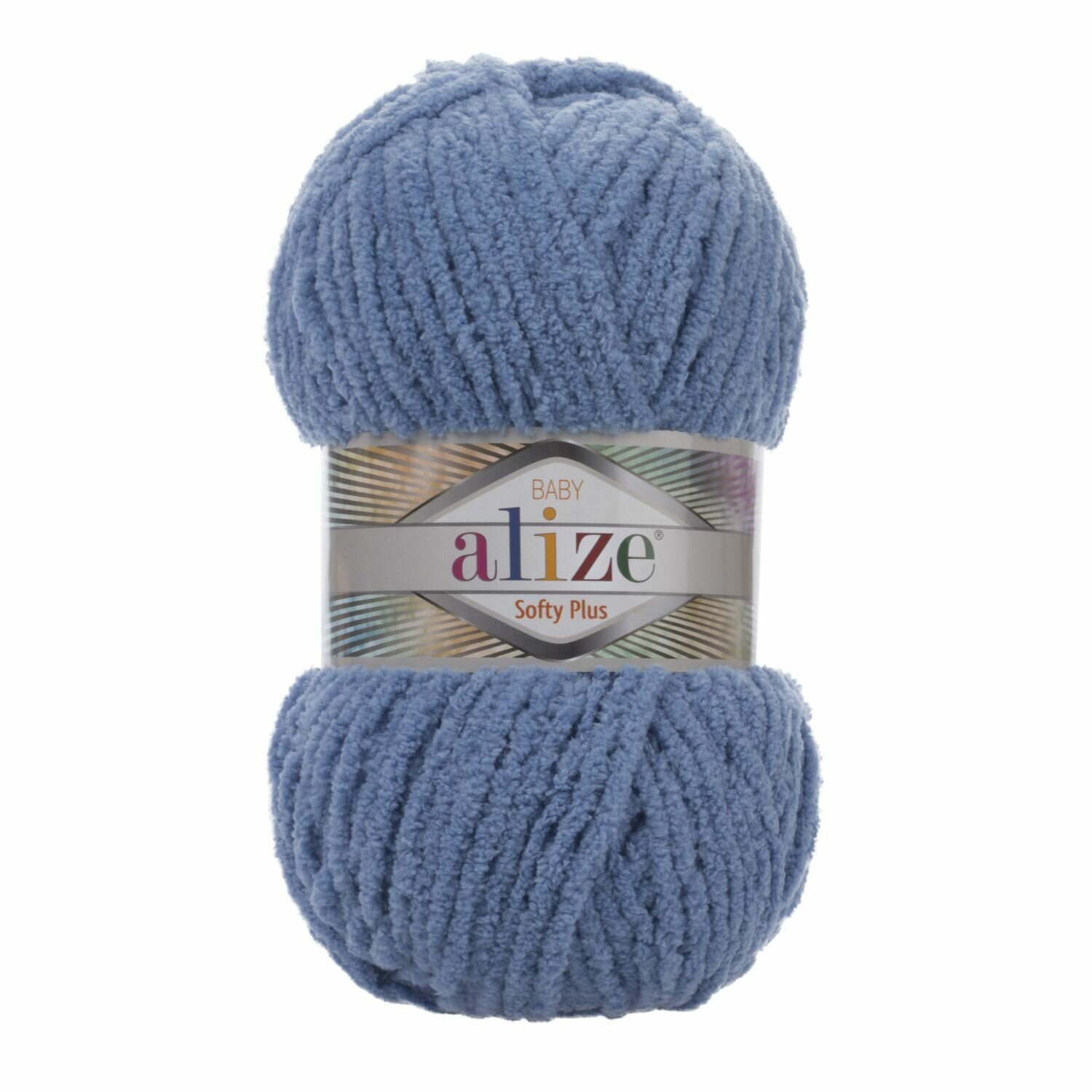 Пряжа ALIZE SOFTY PLUS (Ализе), джинсовый - 374, 100% микрополиэстер, 5 мотков, 100 г, 120 м.