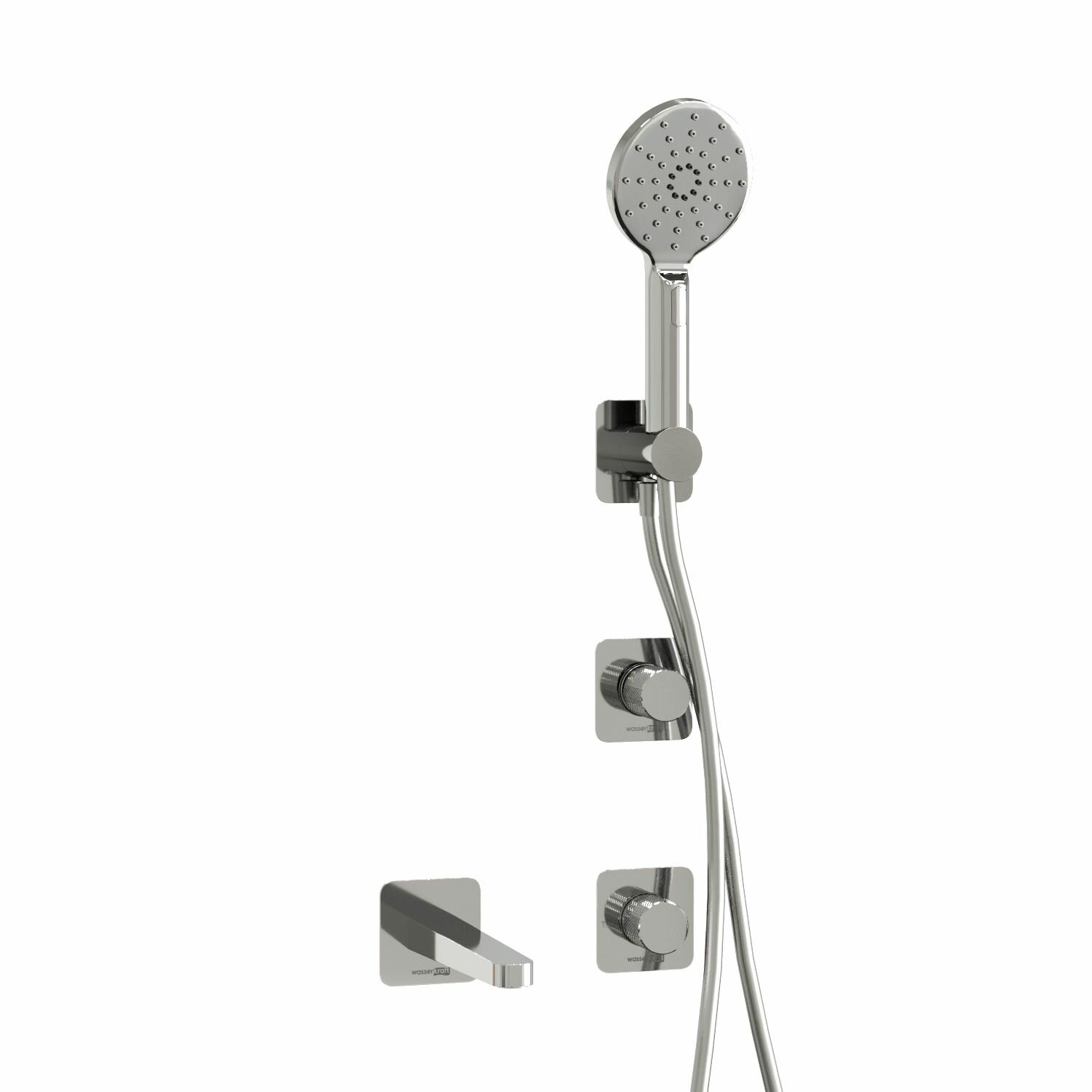 Встраиваемый комплект для ванны с лейкой и изливом, WasserKRAFT, хром A4651.293.295.271.087.127