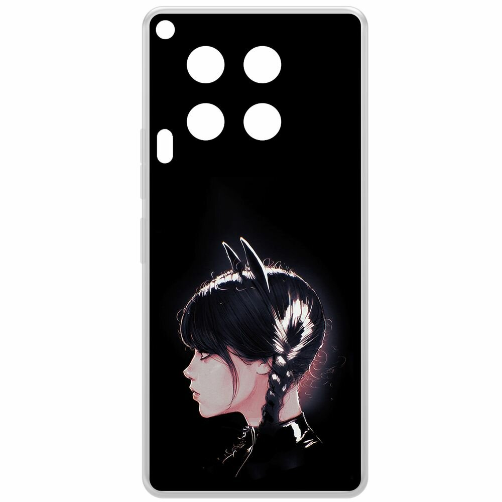 Чехол-накладка Krutoff Clear Case Уэнсдей Аддамс - Кошка Уэнсдей для TECNO Camon 30