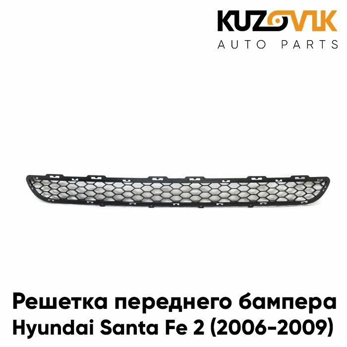 Решетка переднего бампера для Хендай Санта Hyundai Santa Fe 2 (2006-2009) дорестайлинг нижняя