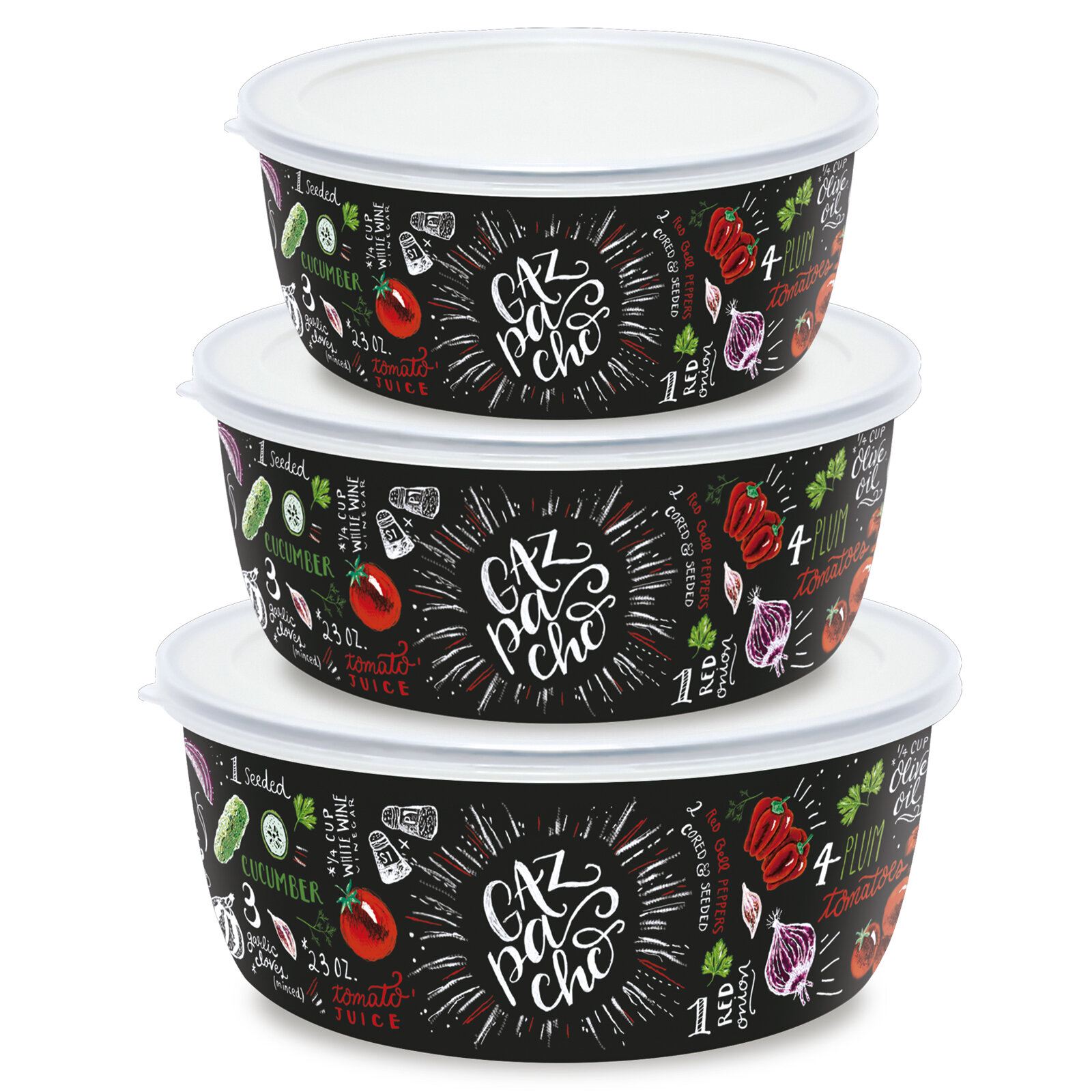Набор мисок Appetite Gazpacho 3пр 1DM47PL