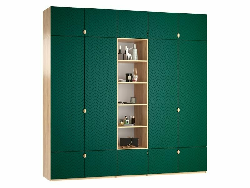 Шкаф распашной для одежды "Гринвич 7" 250х250х55 Дуб крафт золото / Лобелия