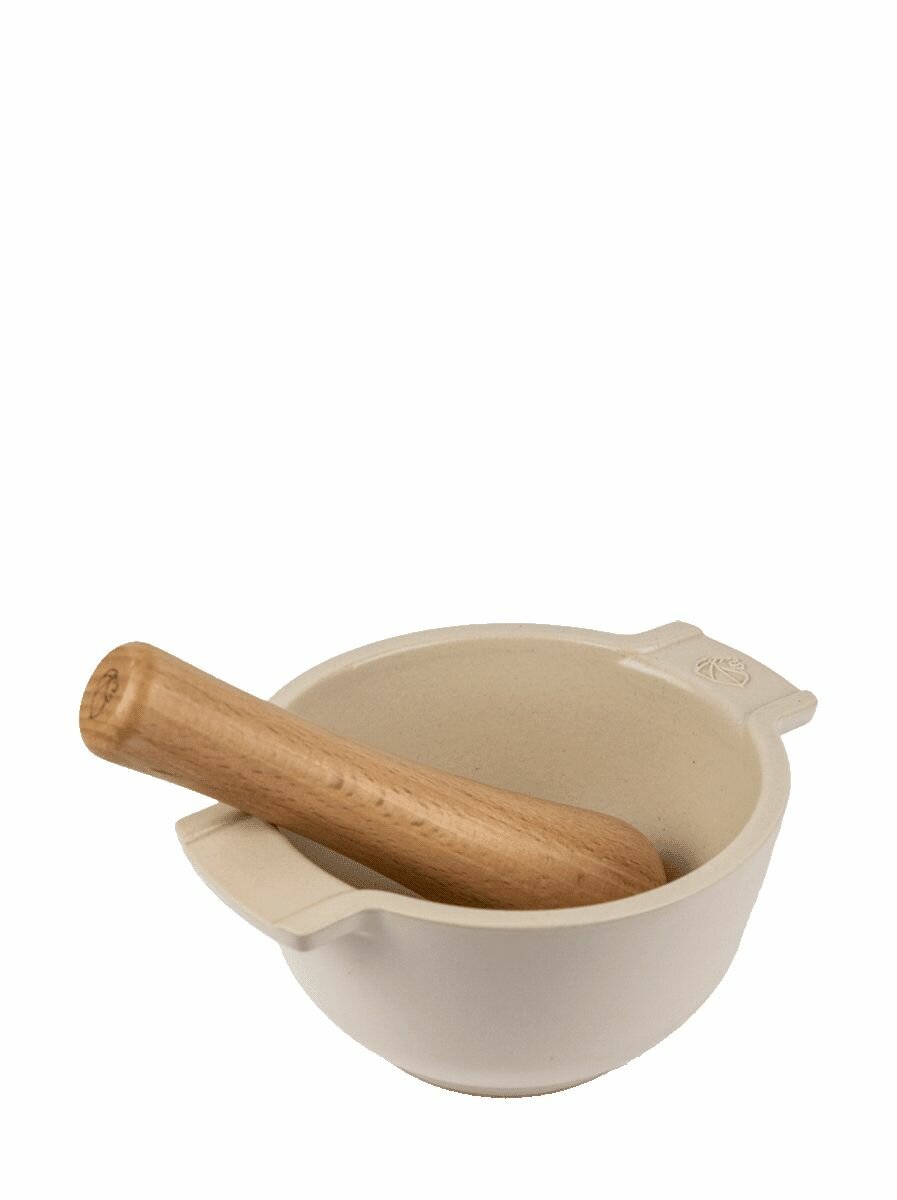 Ступка с пестиком PEUGEOT Appolia Ecru, 550 мл, 16,8 см, керамика, бук, бежевая