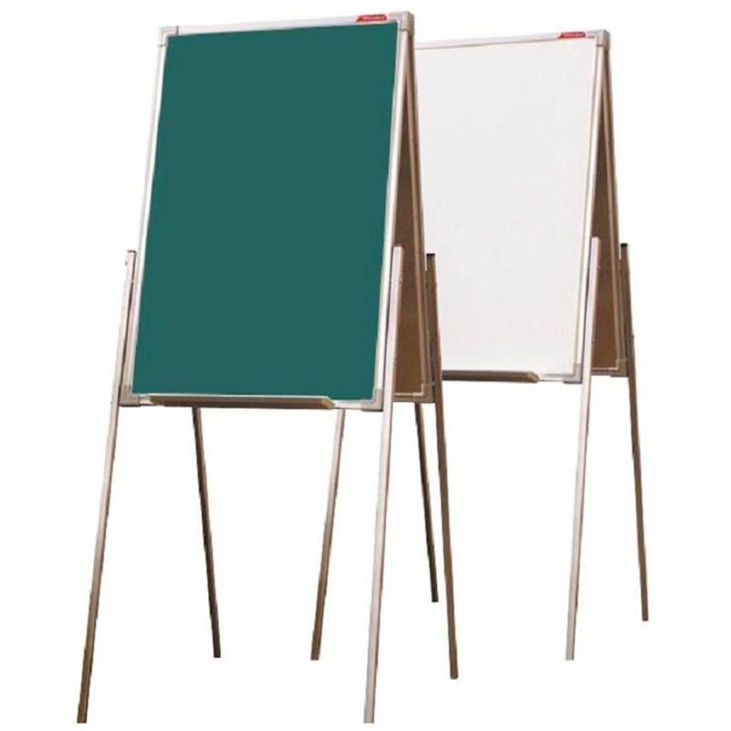 Флипчарт мольберт двусторонний комбинированный BoardSYS, высота 1 м, алюминиевая цветная рама