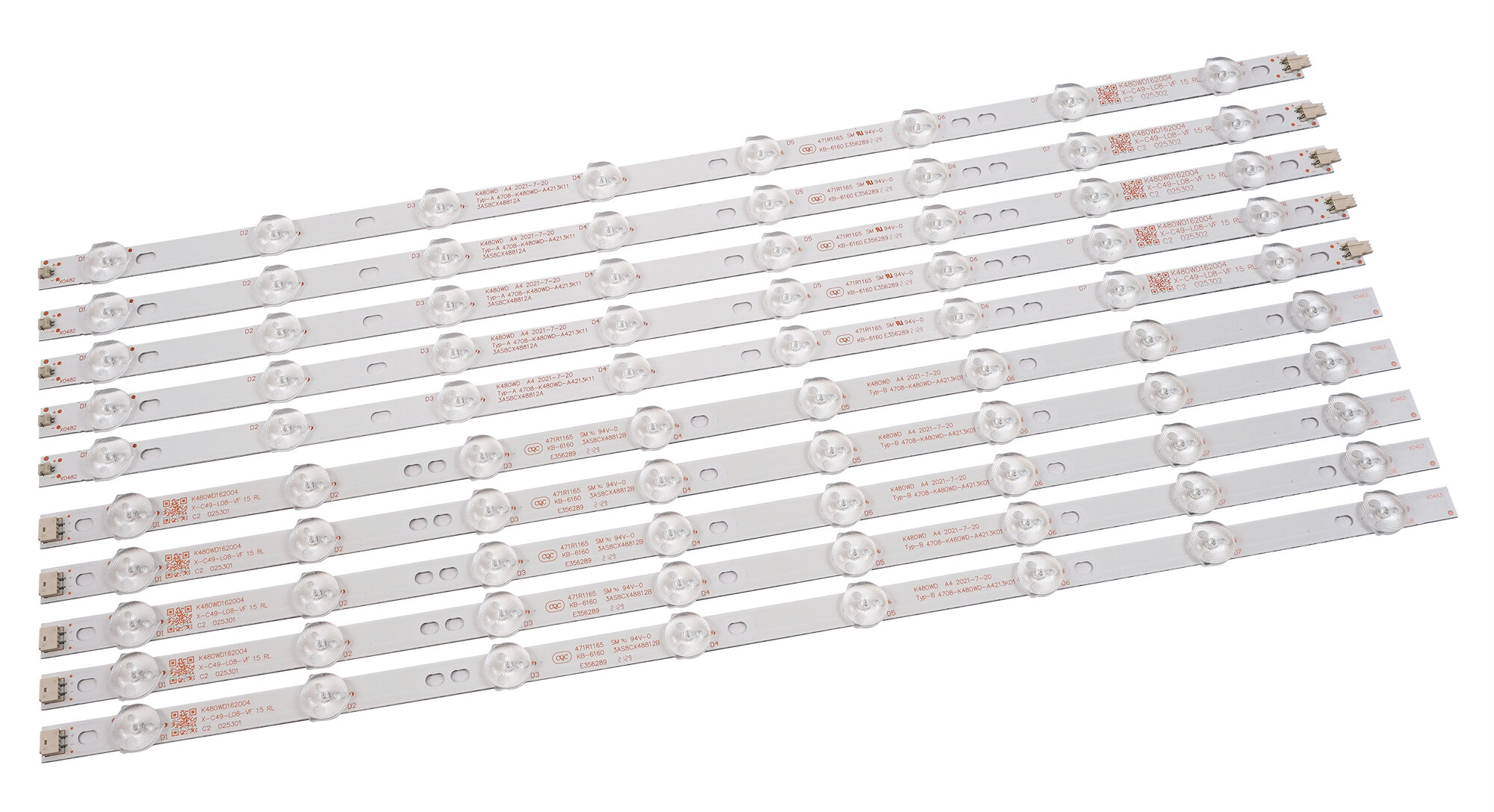 Светодиодная подсветка для 48' Philips 4708-K480WD-A4213K01, 4708-K480WD-A4213K11, K480WD A4 (8 led) 10шт