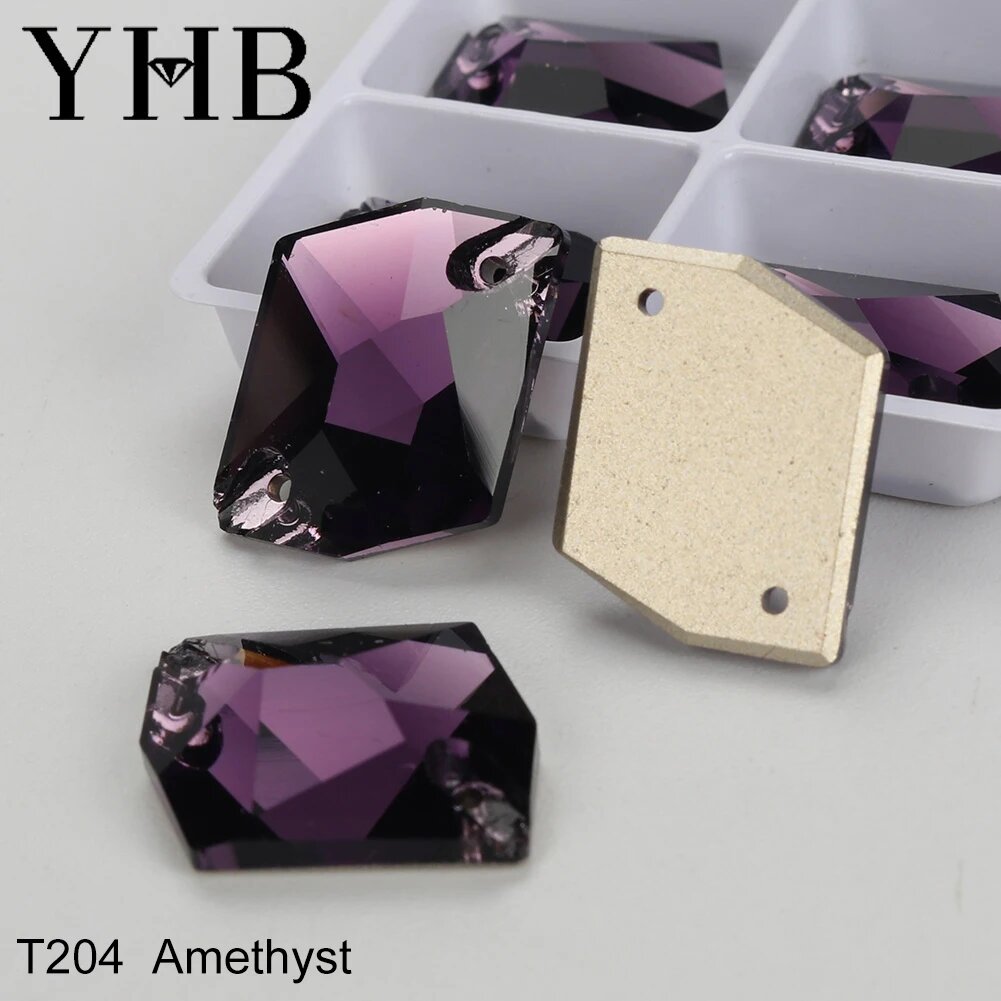 Стразы YHB космическое стекло кристалл AB лунный свет Фиолетовый, 24Pcs 13mm 17mm, T204 Amethyst