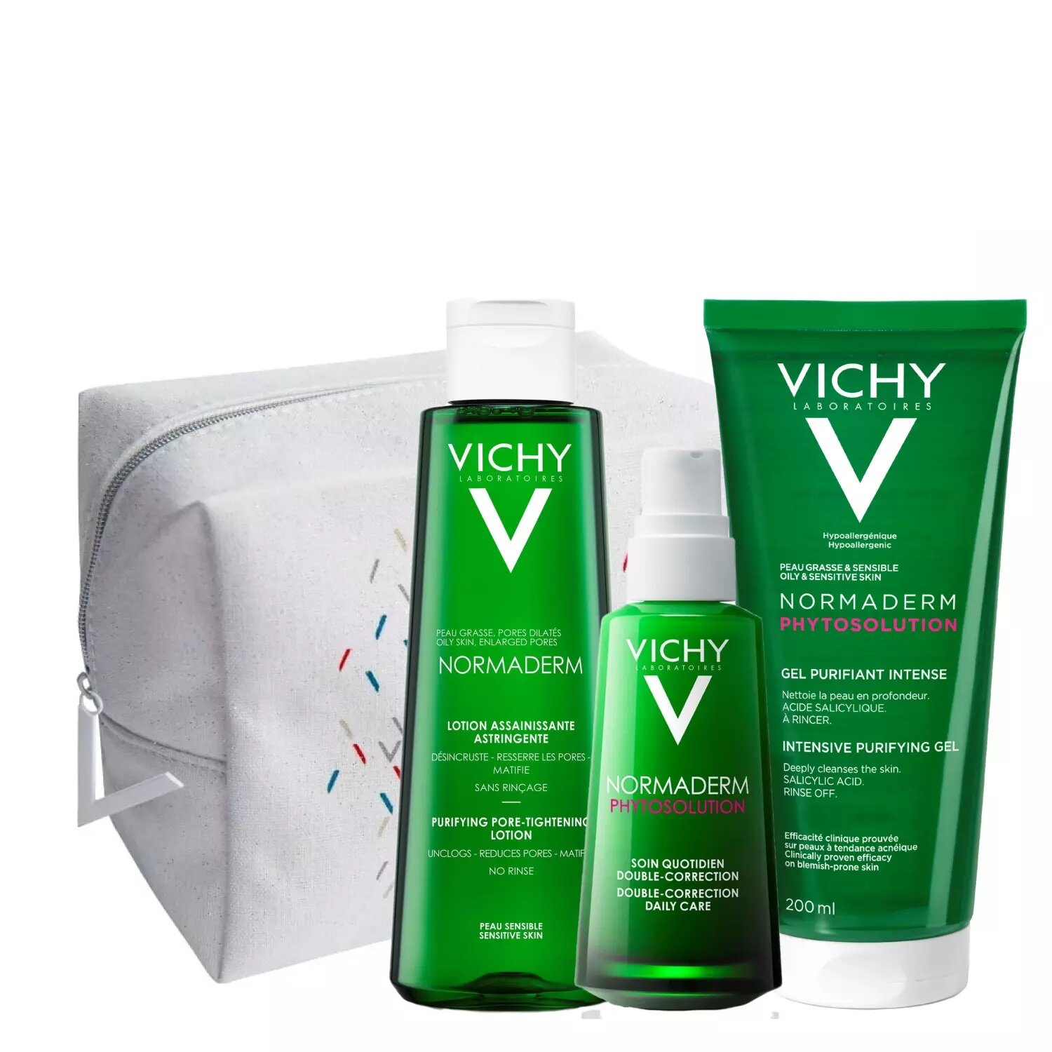 Набор Vichy Normaderm Phytosolution, для проблемной кожи лица, очищающий гель и крем