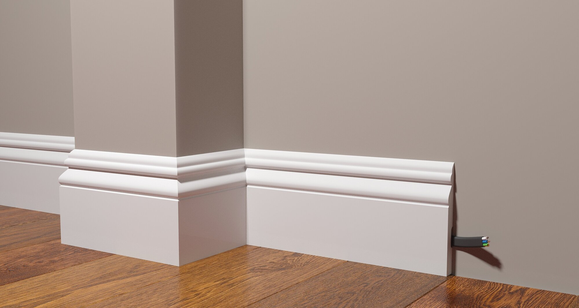 Плинтус напольный Декор-Дизайн DD50 (126х16х2000) ударопрочный, под покраску