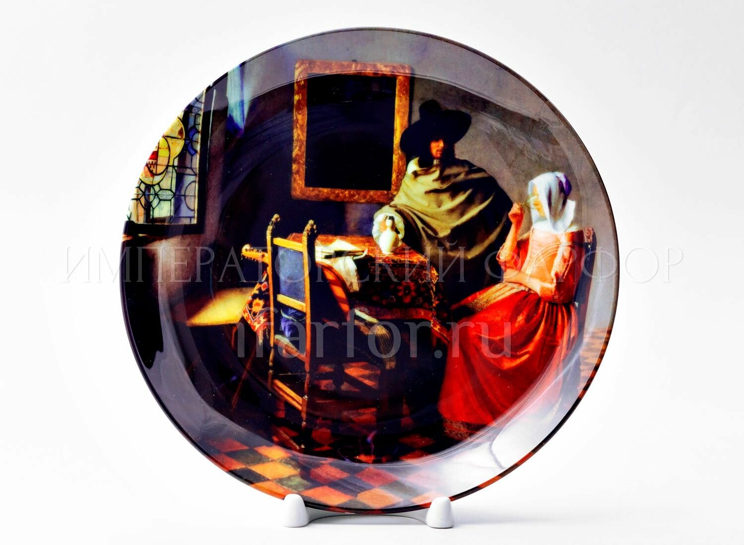 Декоративная тарелка Ян Вермеер Девушка с бокалом вина