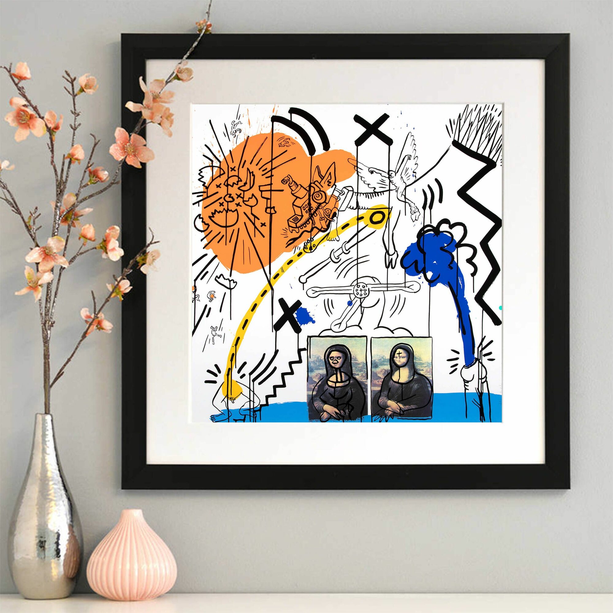 Интерьерный стрит-арт постер Кит Харинг - Апокалипсис №2 1988 год, 1 шт, без рамы, 40 х 40 см