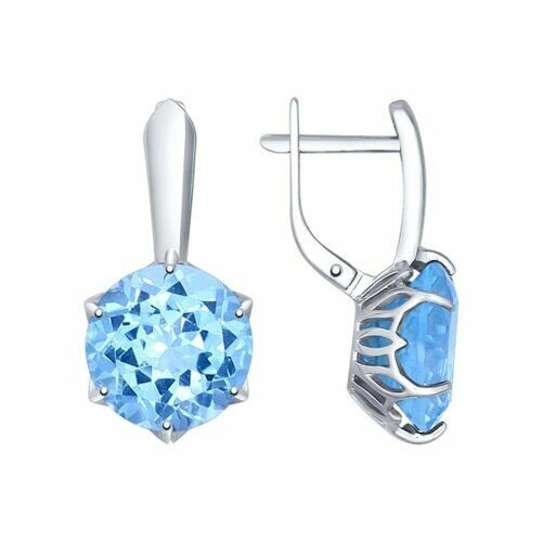 Серьги, серебро, 925 проба, родирование, ситалл