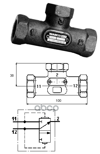 Двухмагистральный клапан ! MBBPWIVECO Wabco арт. 4345000030